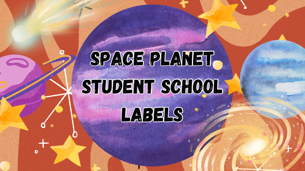 Space Planet Student School Labels