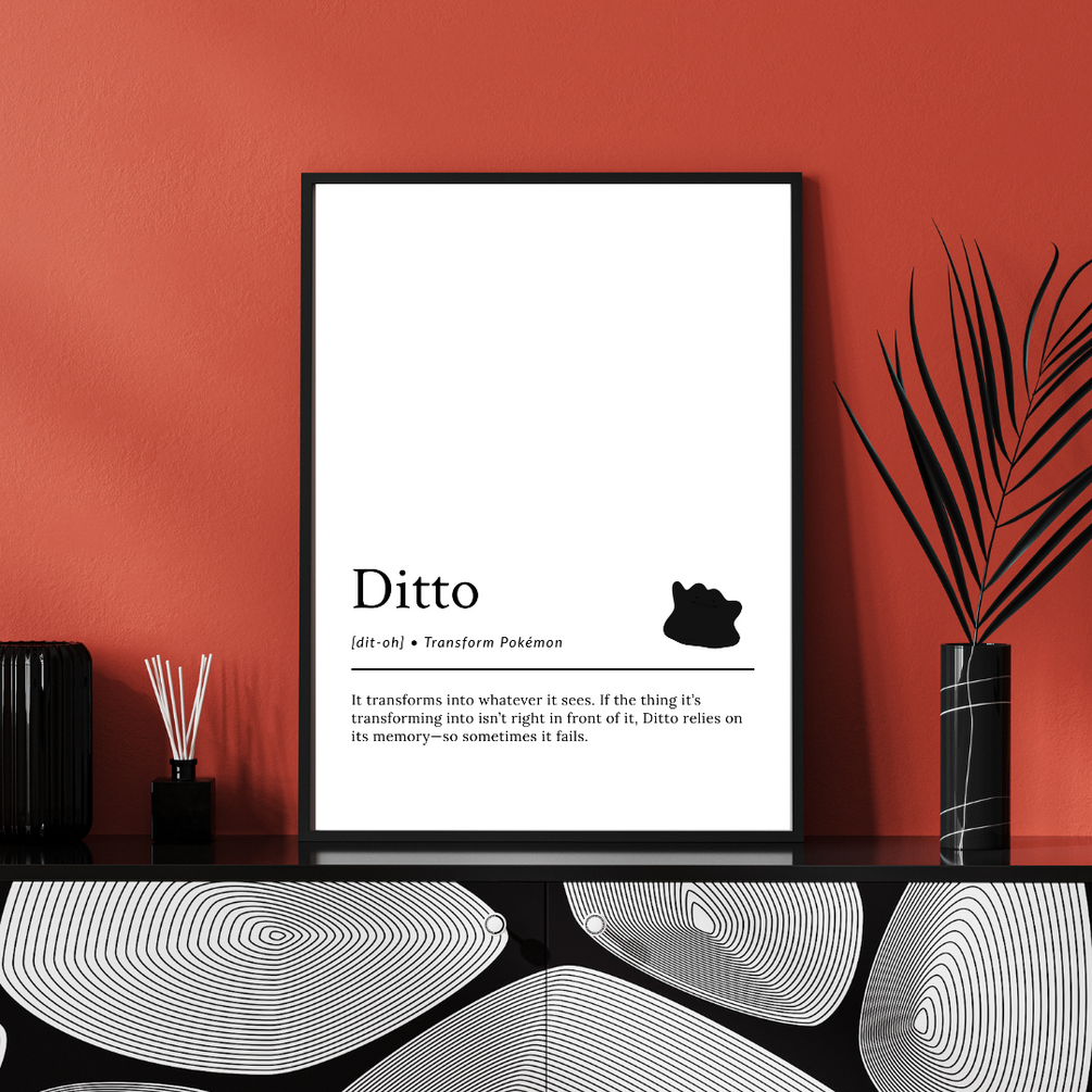 Ditto Definition Digital Print | Pokémon Wall Art | Minimalist ...