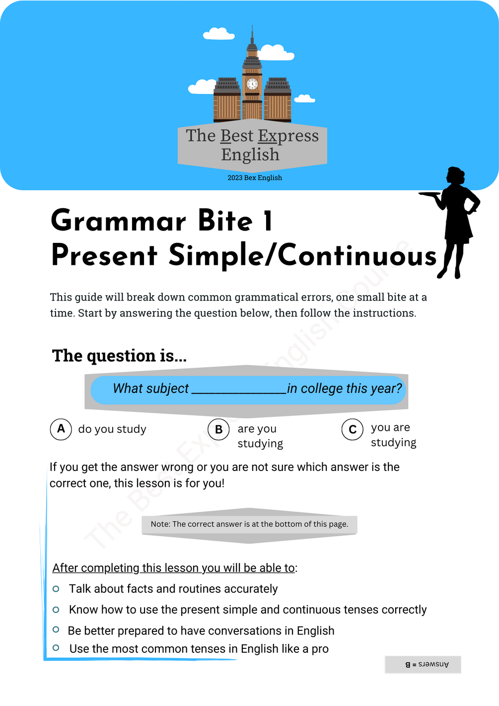 Laugh & Learn English Grammar Bites, 1 Present Simple/ Continuous