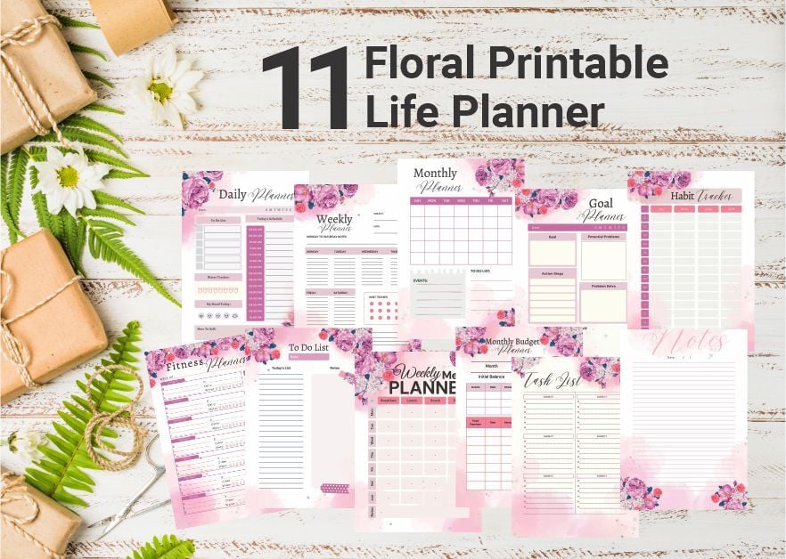 11 Floral Printable Life Planner