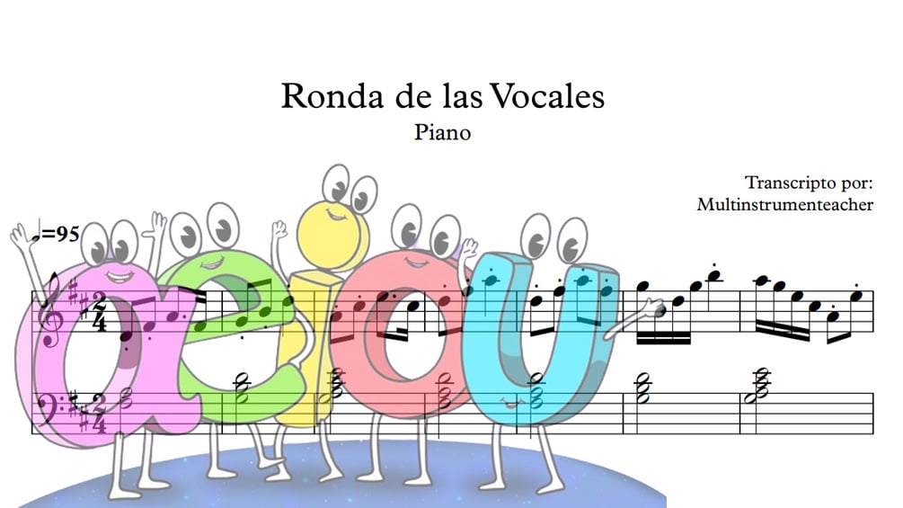 Ronda de las Vocales - Partitura para piano