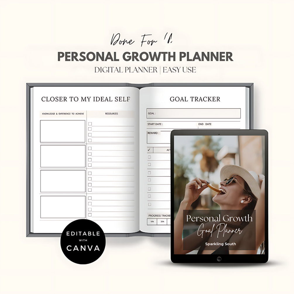 Master Your Personal Growth Ultimate Goal Planner & Digital Products
