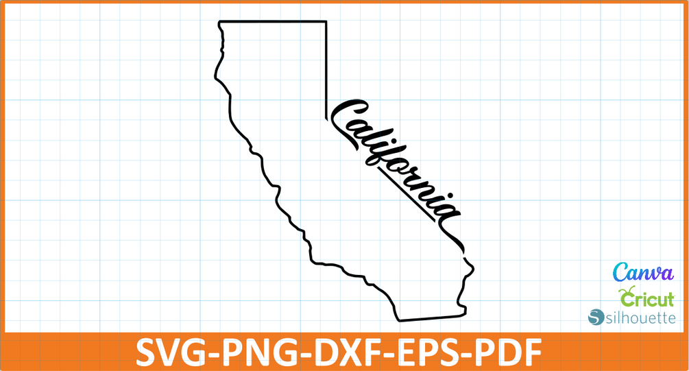 California State SvG,PnG,DxF,EpS,PdF file,Ready for Canva,Cricut ...