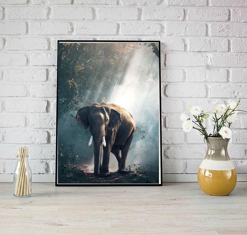 Elephant Print, Elephant Wall Art, Elephant Art Print, Elephant ...