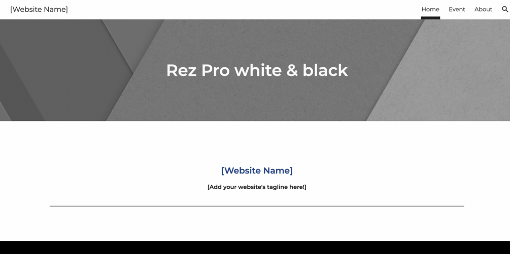 Rez Pro white & black (google sites theme)