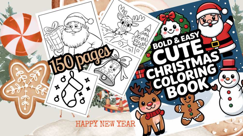 Bold, Easy, & Cute Christmas Coloring Pages for Kids