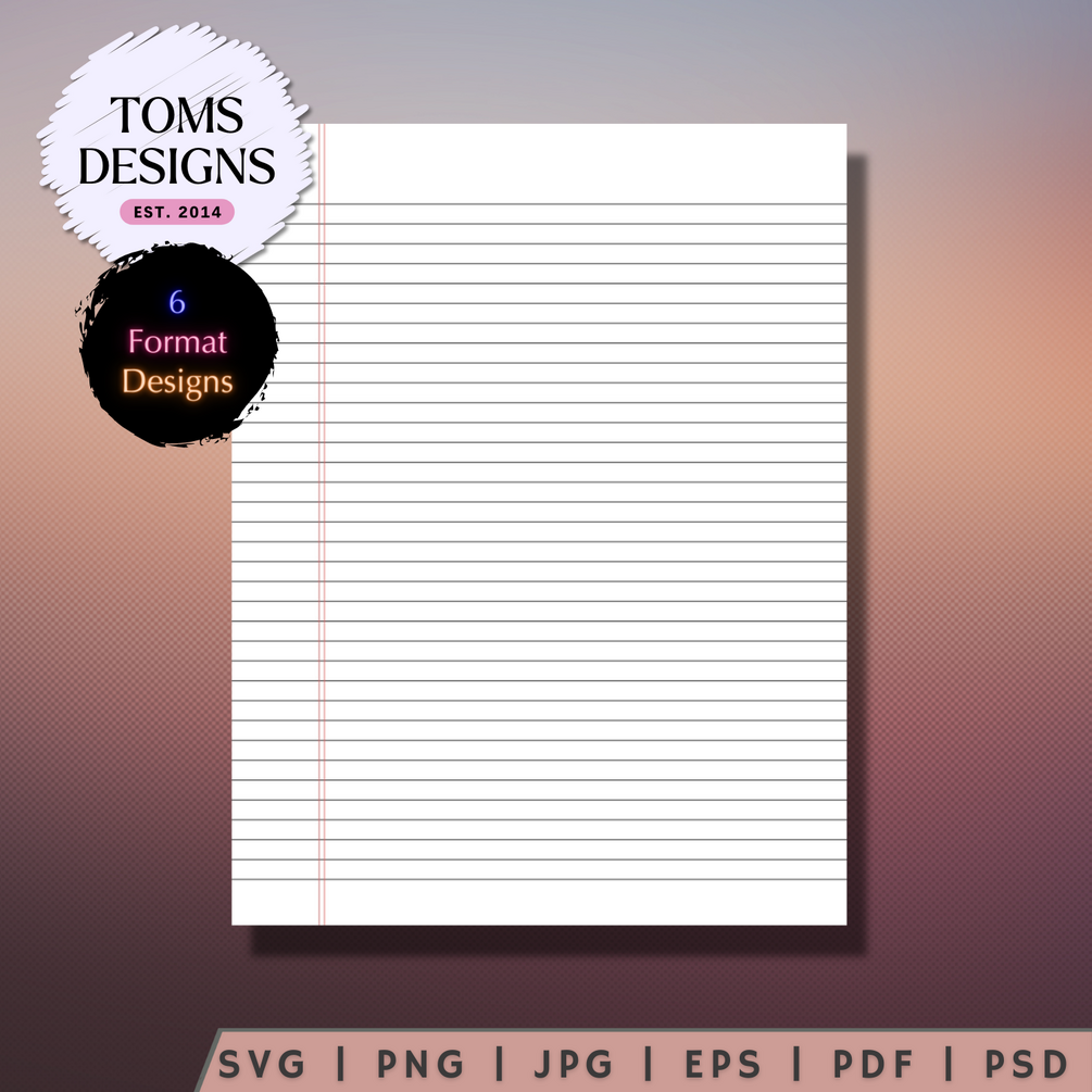 KDP College Ruled Lined Paper Template - 6 Format Options 24 Files