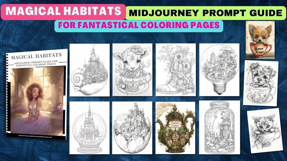Magical Habitats Midjourney Prompt Guide For Fantastical Coloring Pages