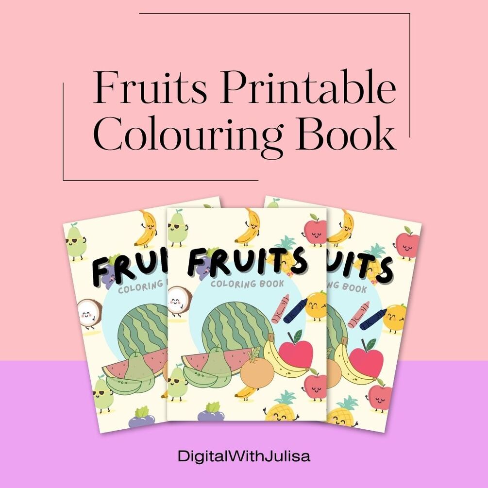 Fruits Printable Colouring Book (22 Pages)