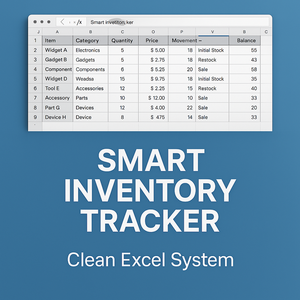 Smart Inventory Tracker – Ready-to-Use Excel Sheet