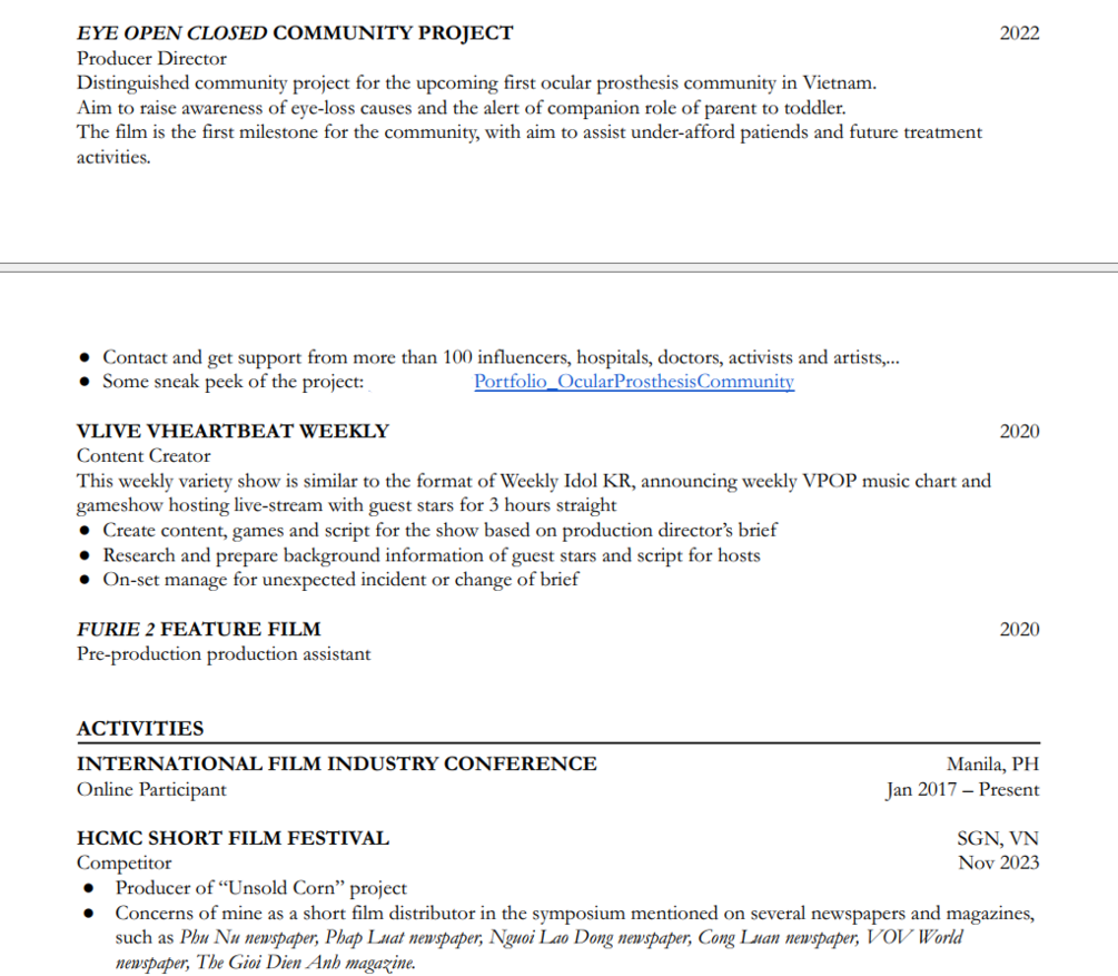 CV Resume Filmmaker Template