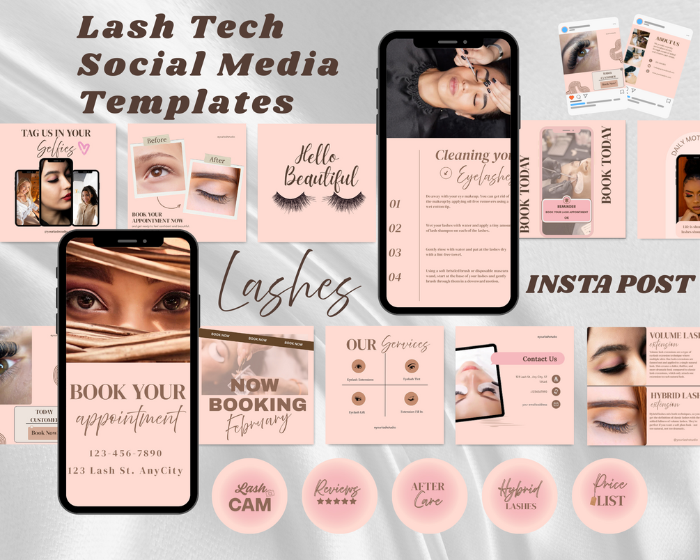 Eyelash Tech Social Media Post Templates