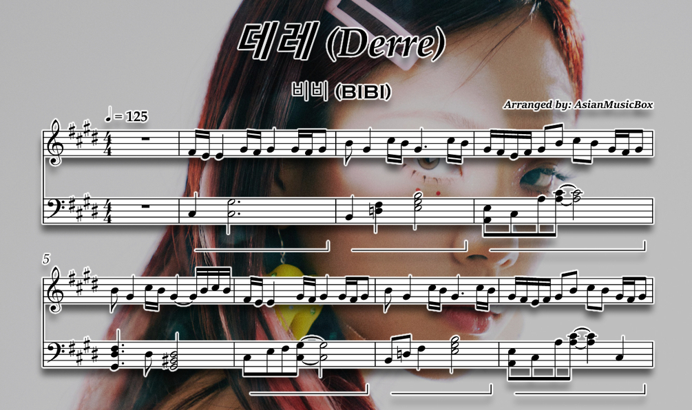 비비 (BIBI) - '데레 (Derre)' [Piano Sheet Music / MIDI / WAV]
