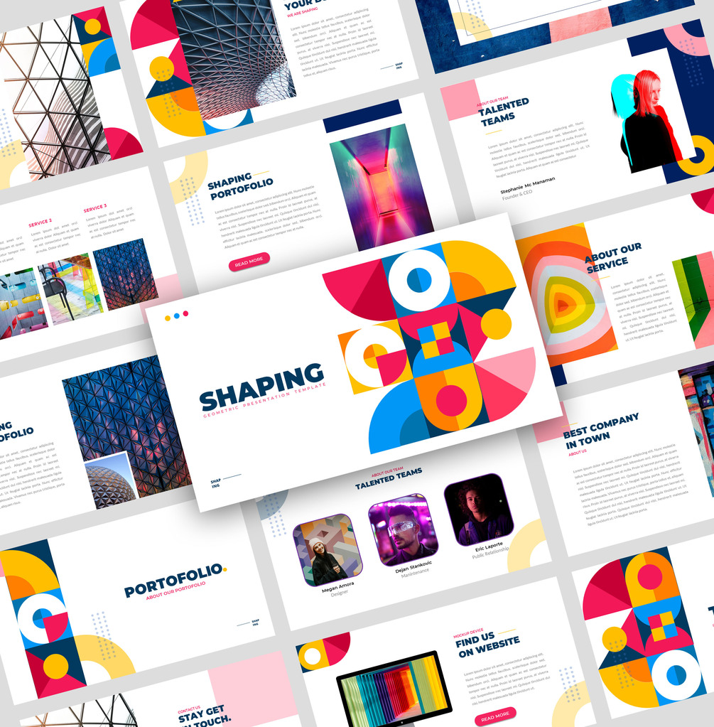 Shaping - Geometric Google Slides presentation template