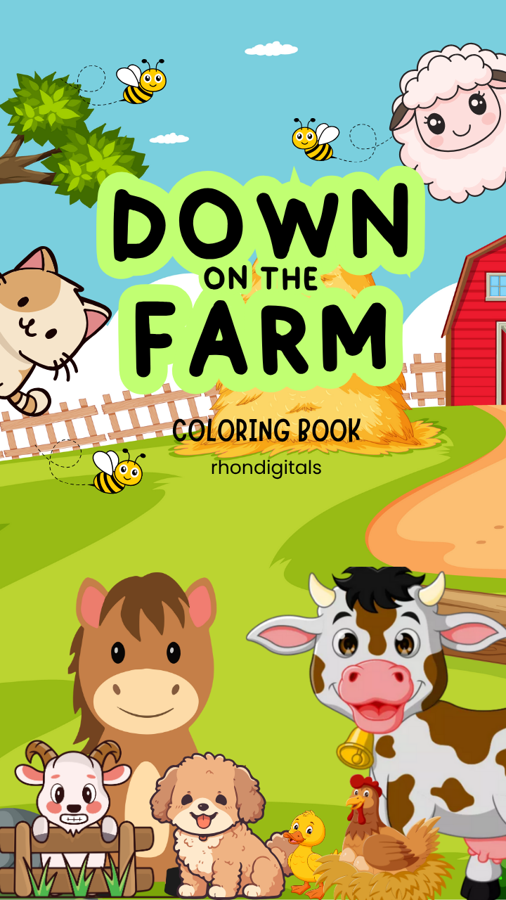 Down on the Farm Coloring Book