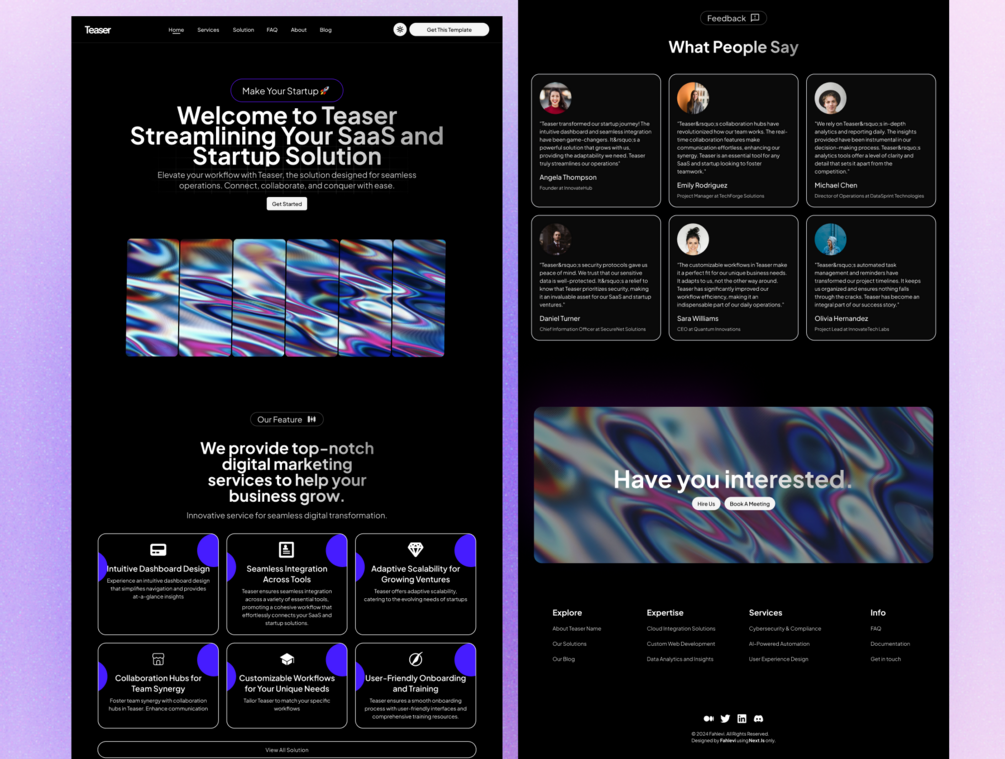 TEASER - SaaS Landing Page Next Js Website Template