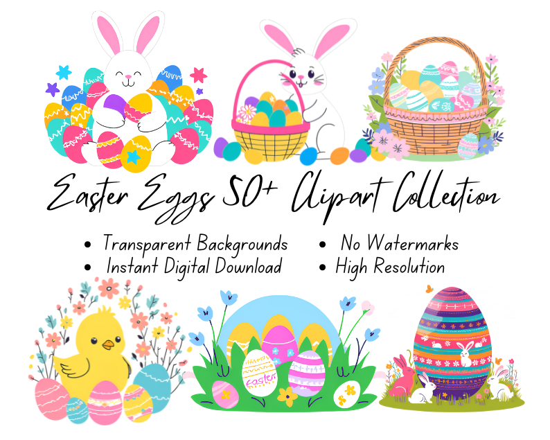 Easter Eggs 50+ Clipart Collection | High-Resolution Digital Printables ...