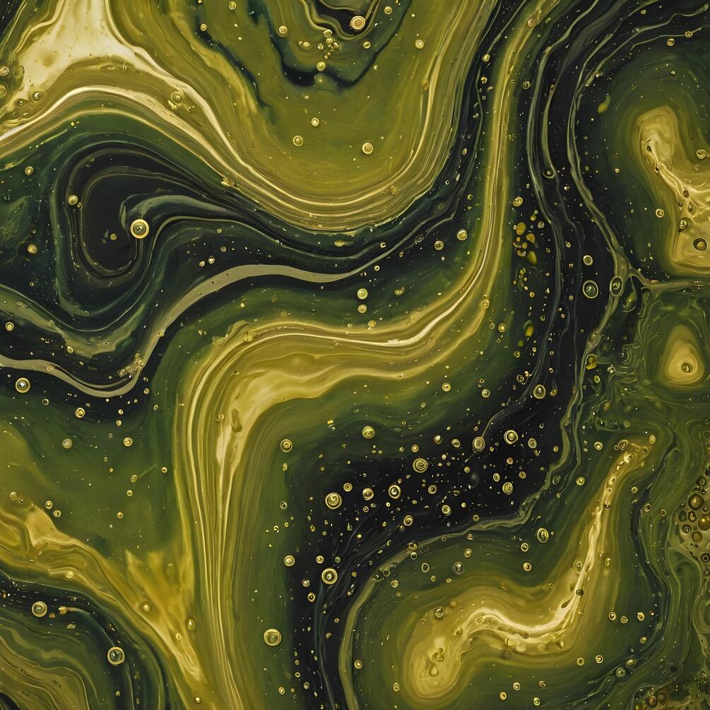 Abstract Gold and Olive wave art