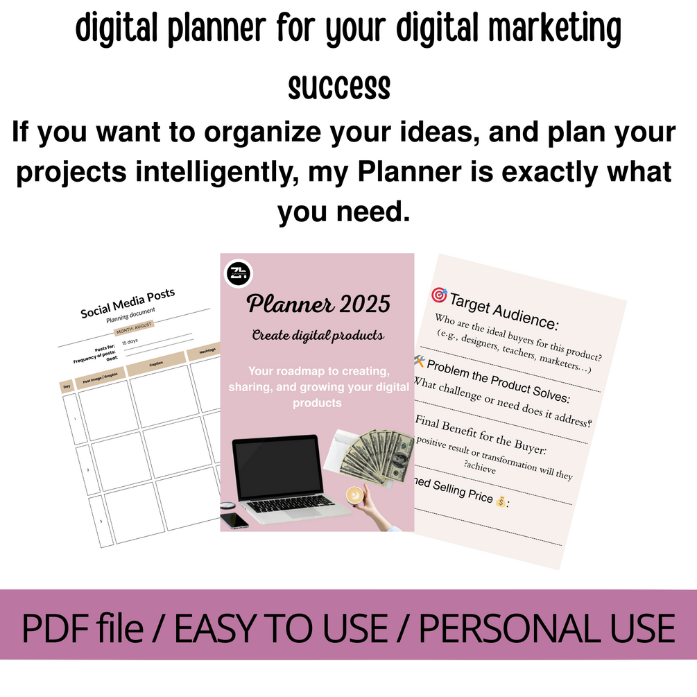 Digital planner for your success in digital marketing