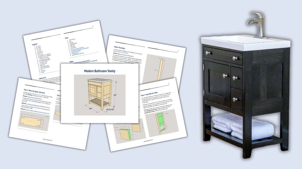 Modern Bathroom Vanity PDF Plan