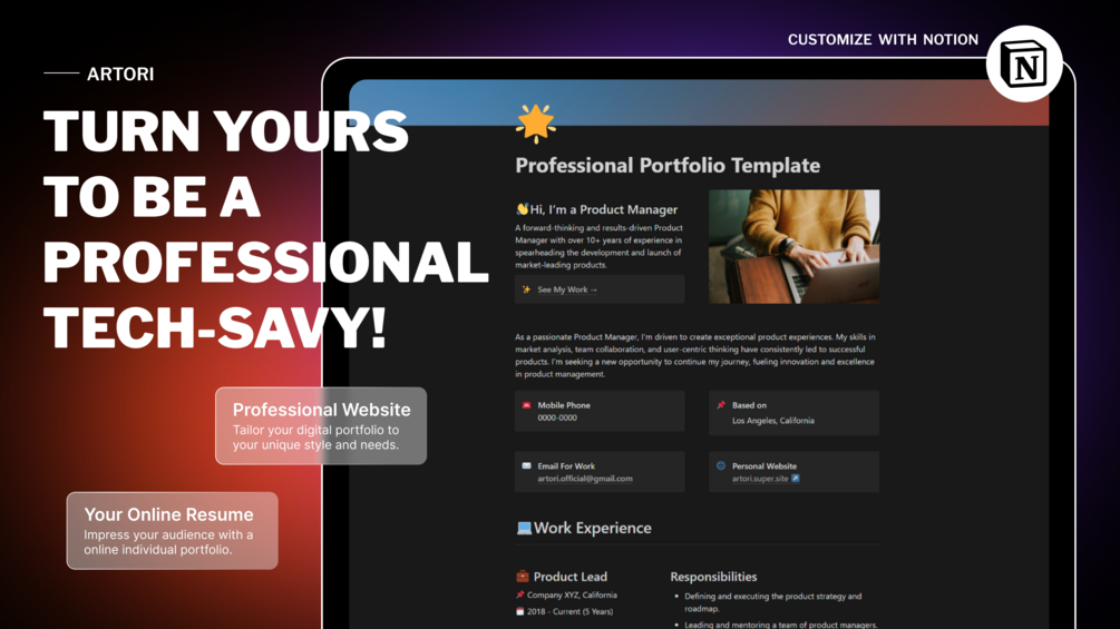 Professional Portfolio Notion Template: Turn Yours to be a Professional ...