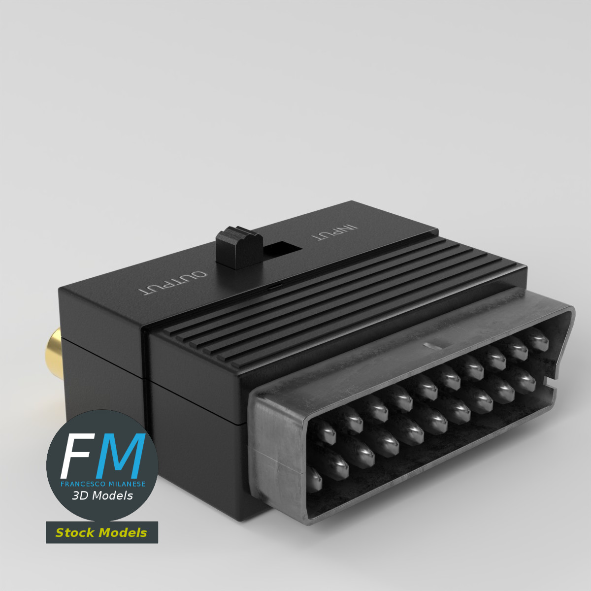 3D MODEL - SCART RCA S-Video adapter