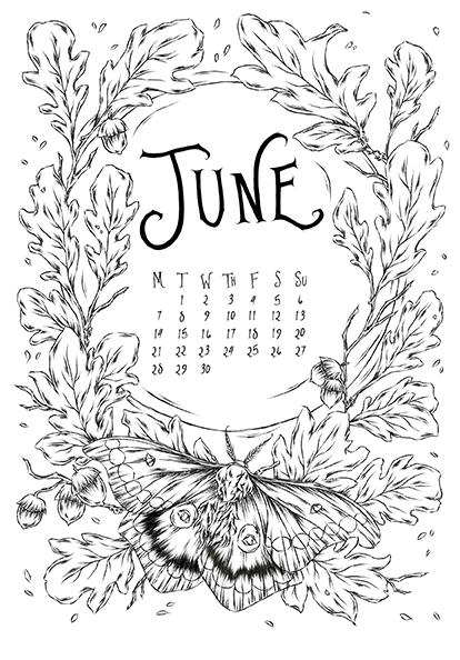 June Moth coloring page