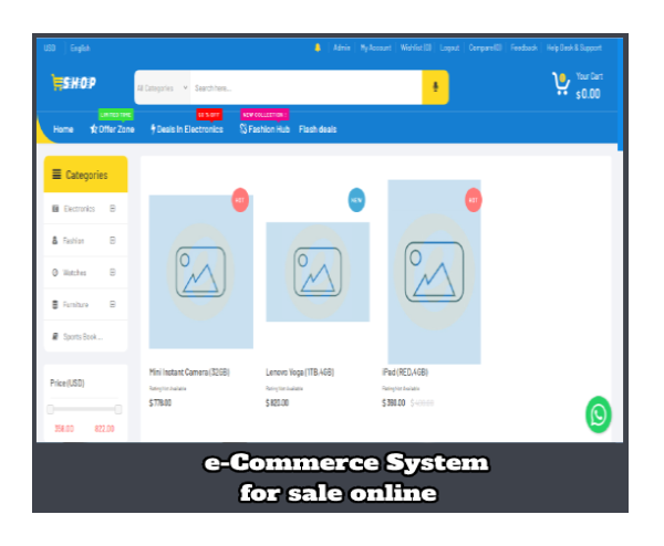 SOLO electronic shop System with hosting 24 month