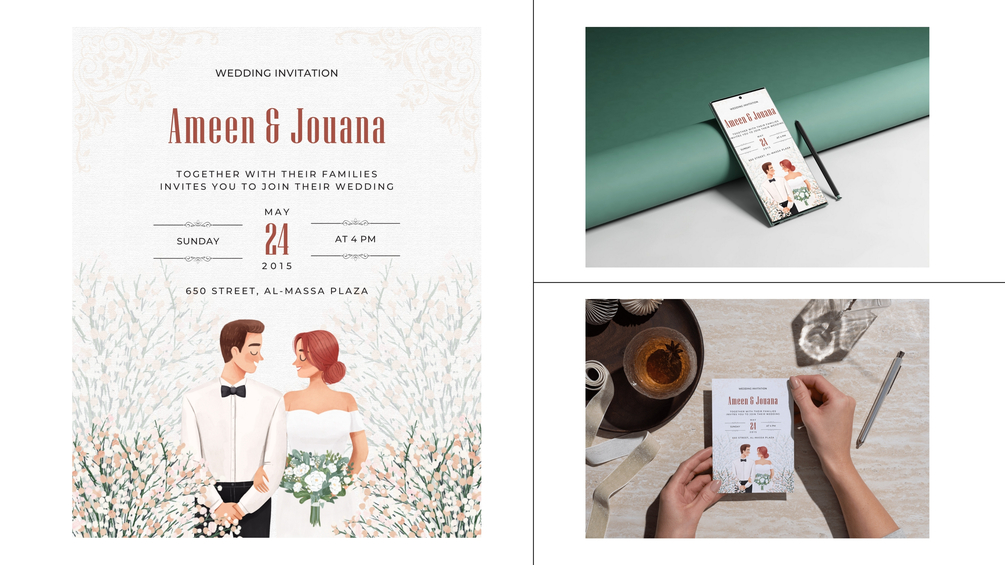 Editable Digital Wedding Invitation | Elegant Classic Design