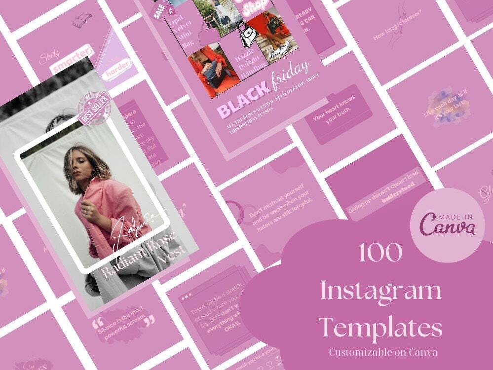 100 Instagram Templates | 50 Motivational IG Quotes Templates | 50 Sale ...