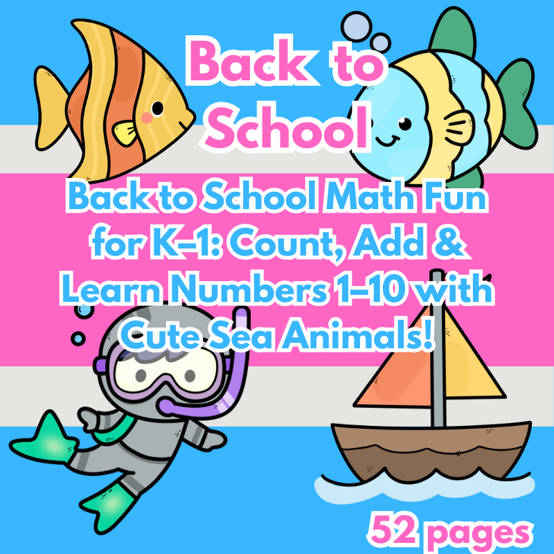 Back to School Math Fun for K–1: Count, Add & Learn Numbers 1–10 with ...