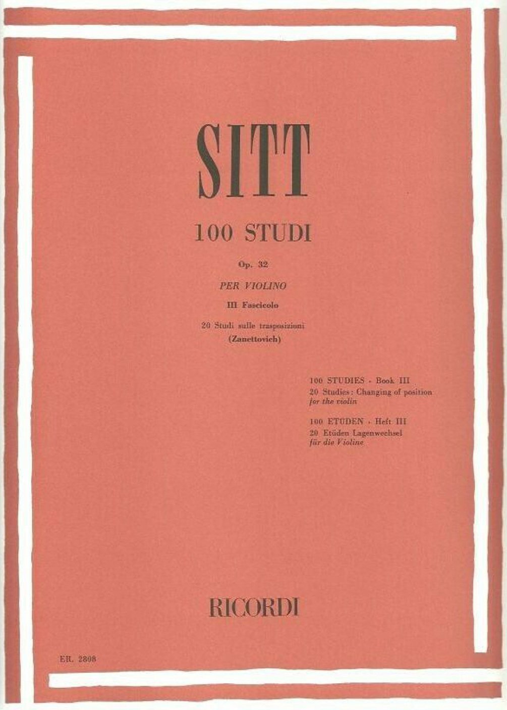 SItt - 100 Studi Op.32 Vol.3 Violino
