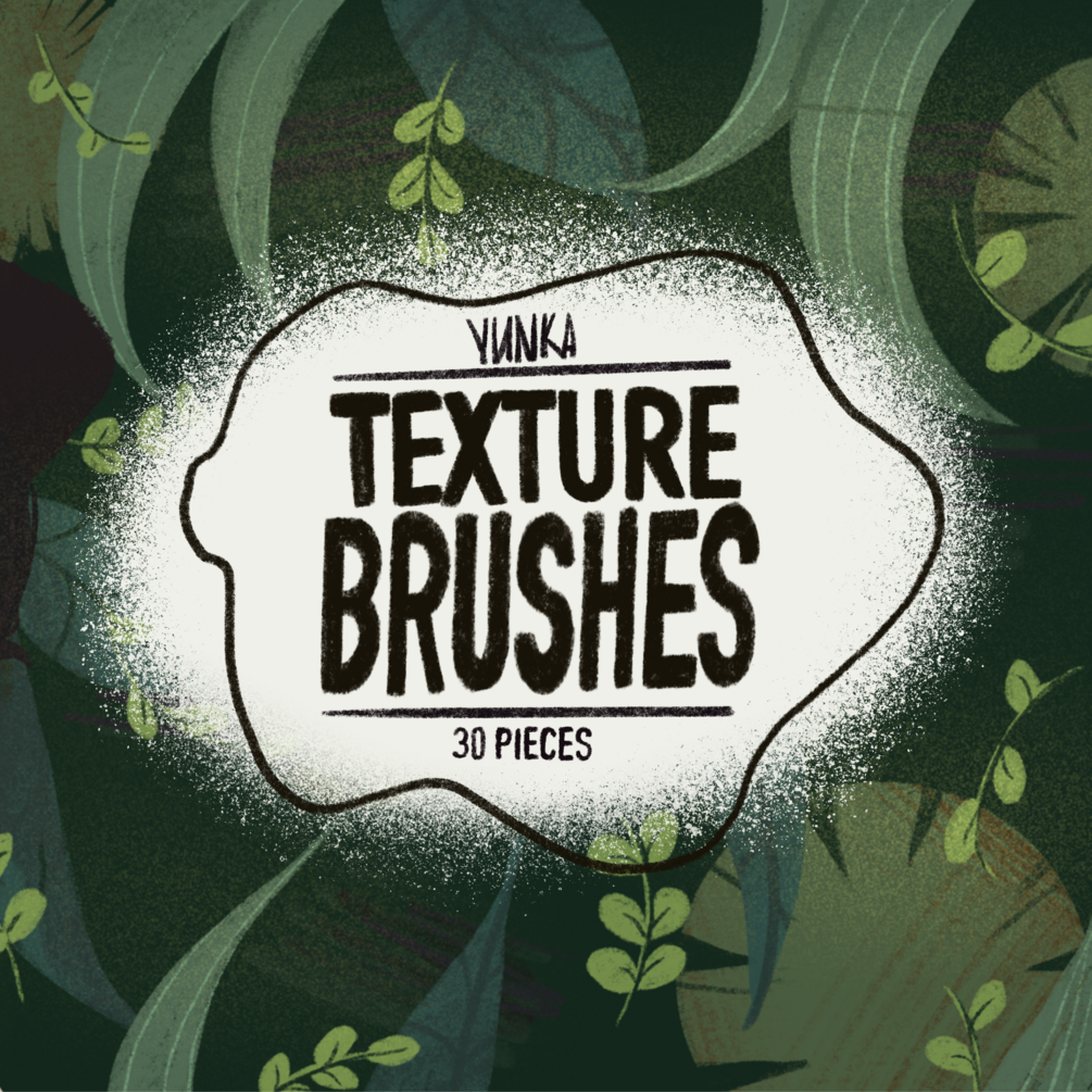Yunka 30 Texture Brushes for Procreate