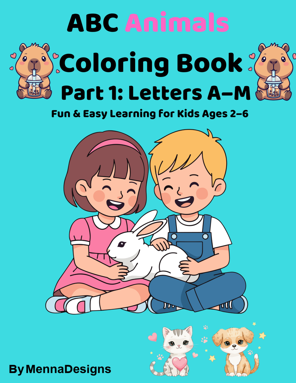 ABC Animals Coloring & Tracing Book – Part 1 (A–M)