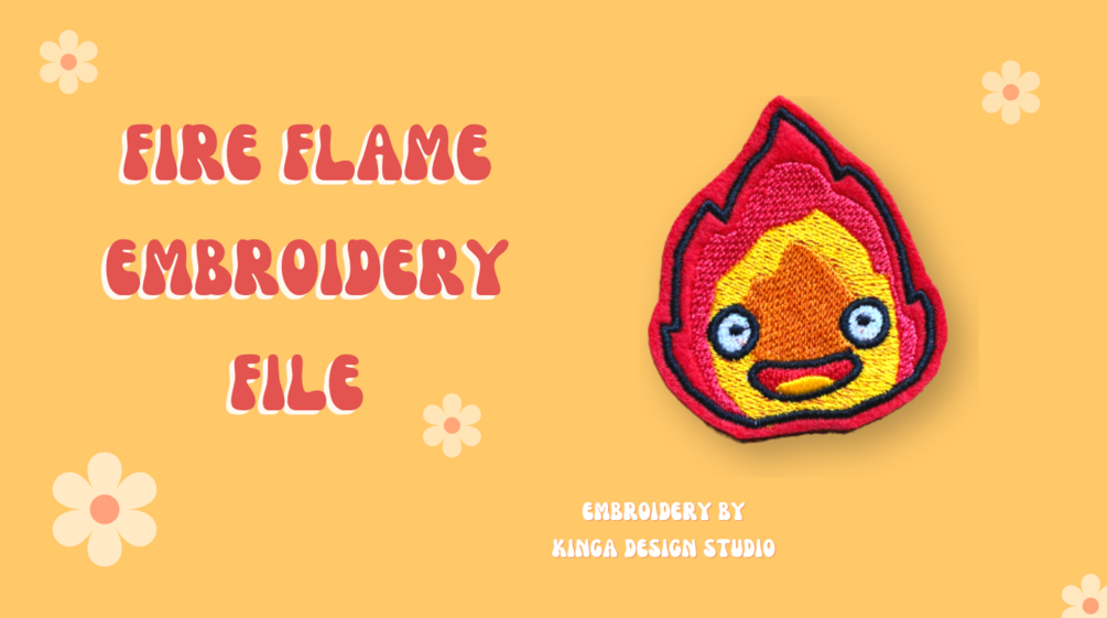 Fire flame, Embroidery Digital file, Instant Download.
