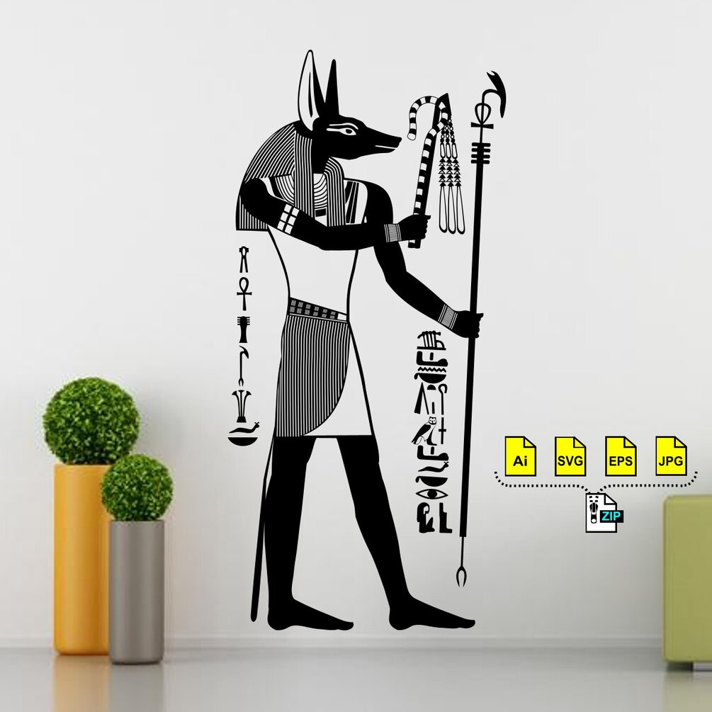 Anubis Full-Body Vector Illustration – Printable Design | SVG | AI | EPS
