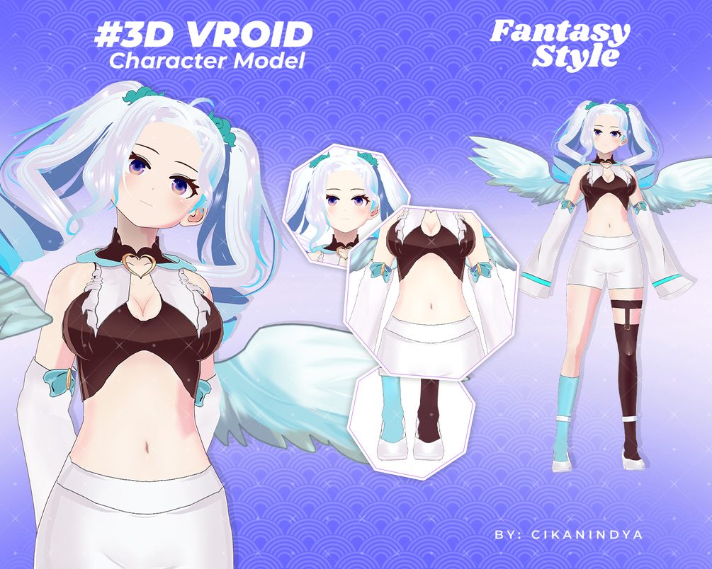 3D Vroid Character, Vtuber Model Free, 3d Model, Vtuber Model, Vroid, 3D - Enchanting 3D Vroid ...