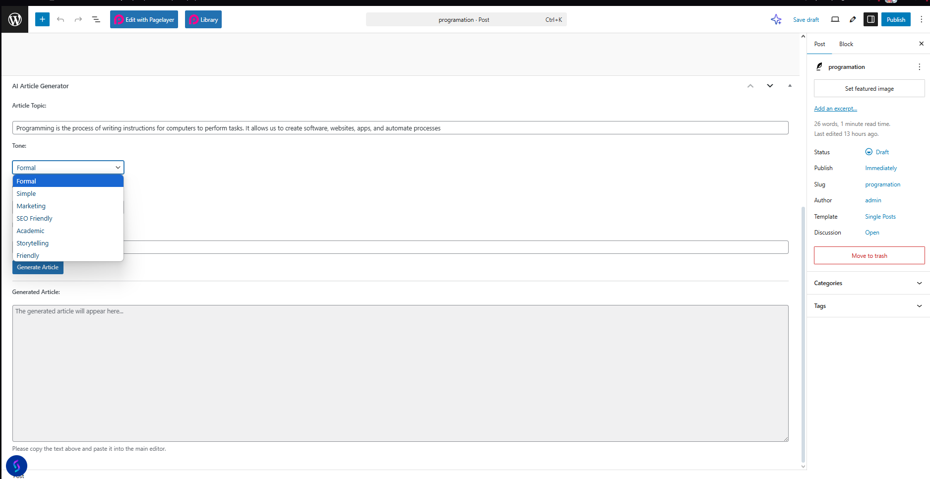 🚀 AI Article Rewriter & Generator Plugin for WordPress – GPT-Powered