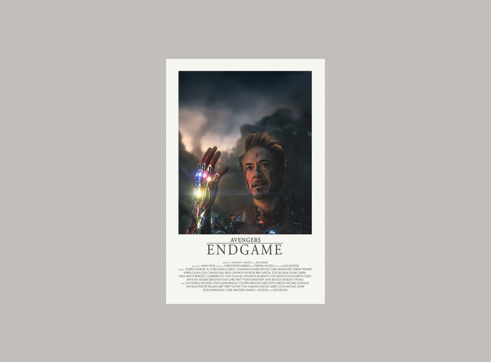 Minimalist Avengers Endgame Poster Digital Copy