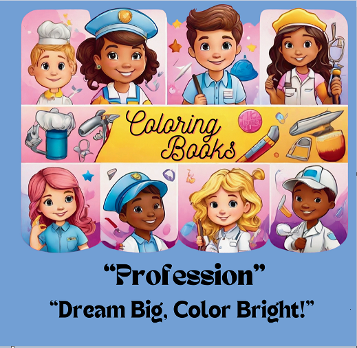 Profession Themed Coloring Book for Kids 5-7 Years Old