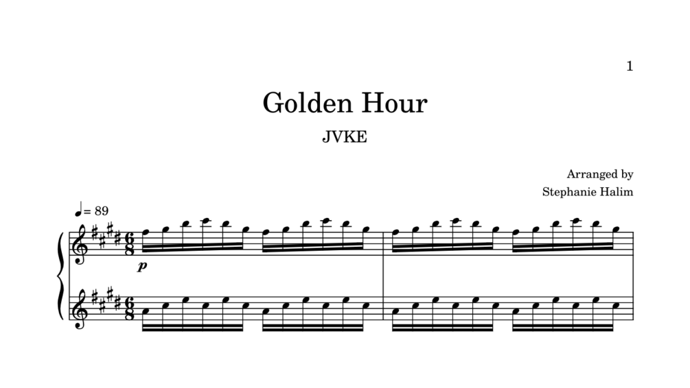 Golden Hour (Piano Sheet Music)