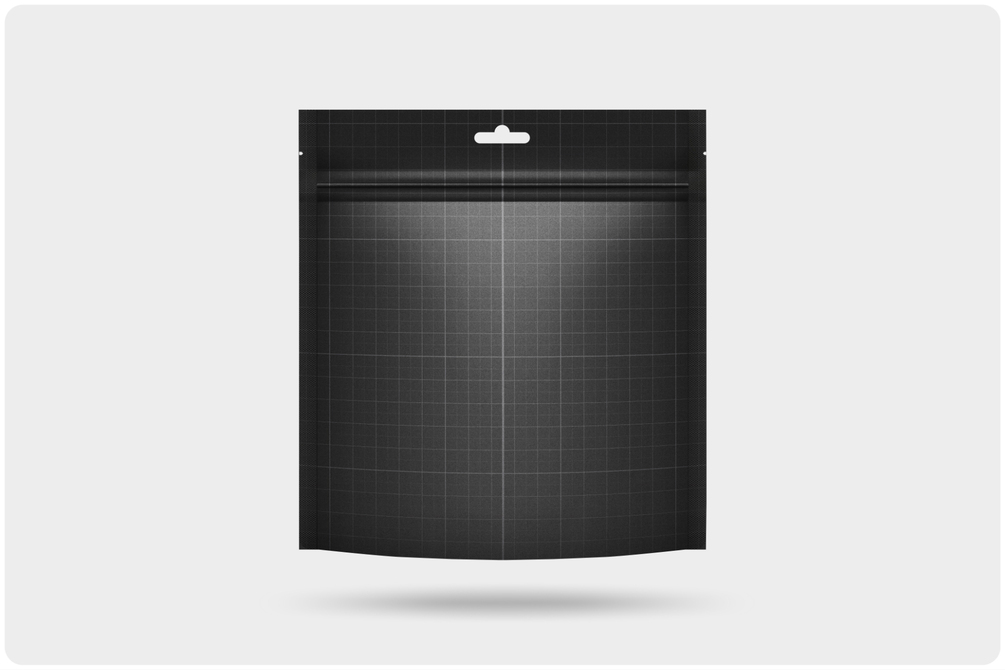 Black Doy-Pack With Zipper Mockup 26x28 cm