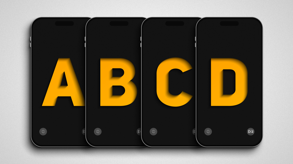 Minimal Orange Alphabets With Inner Shadow Style (Mobile Wallpaper Package)