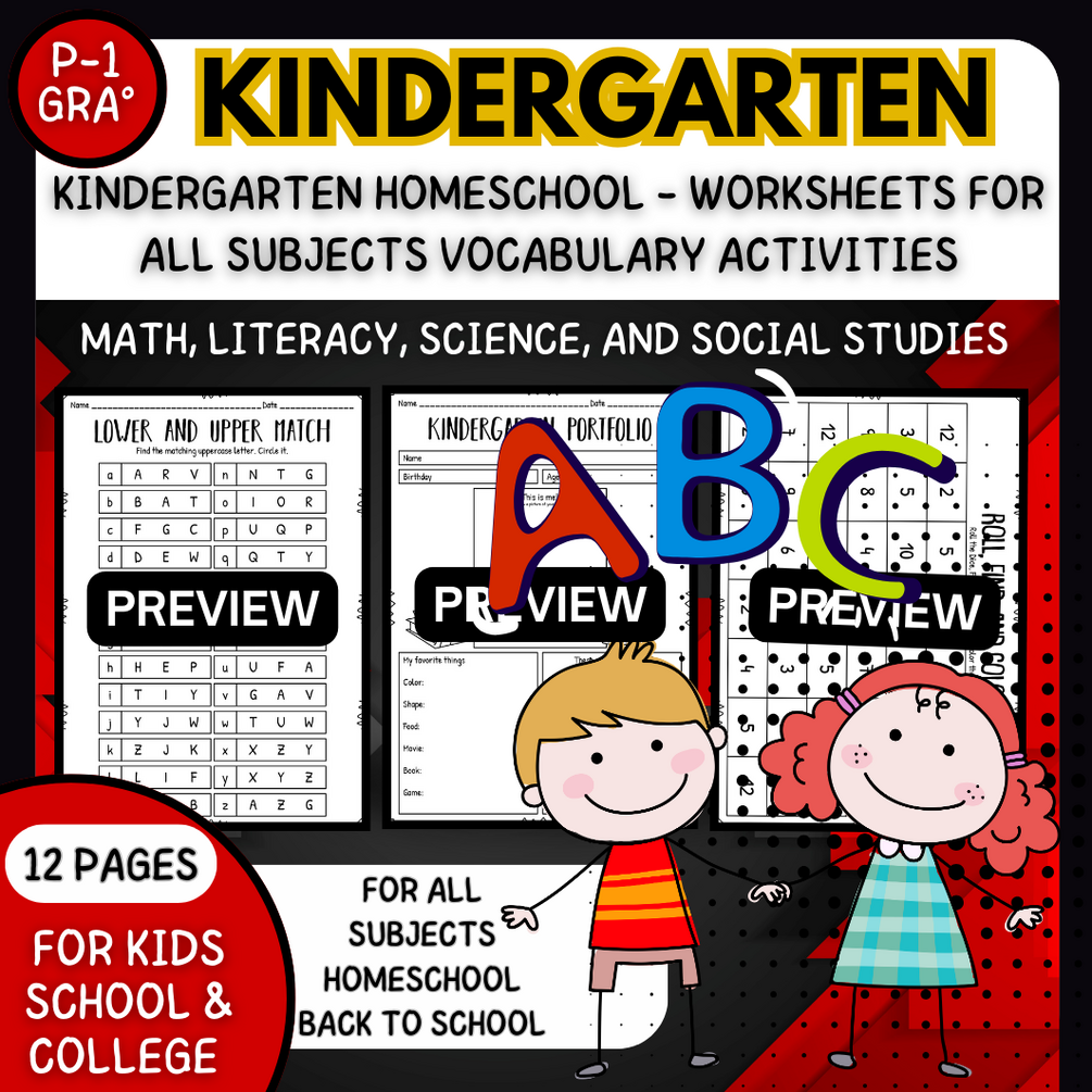 Kindergarten Homeschool - Worksheets for All Subjects