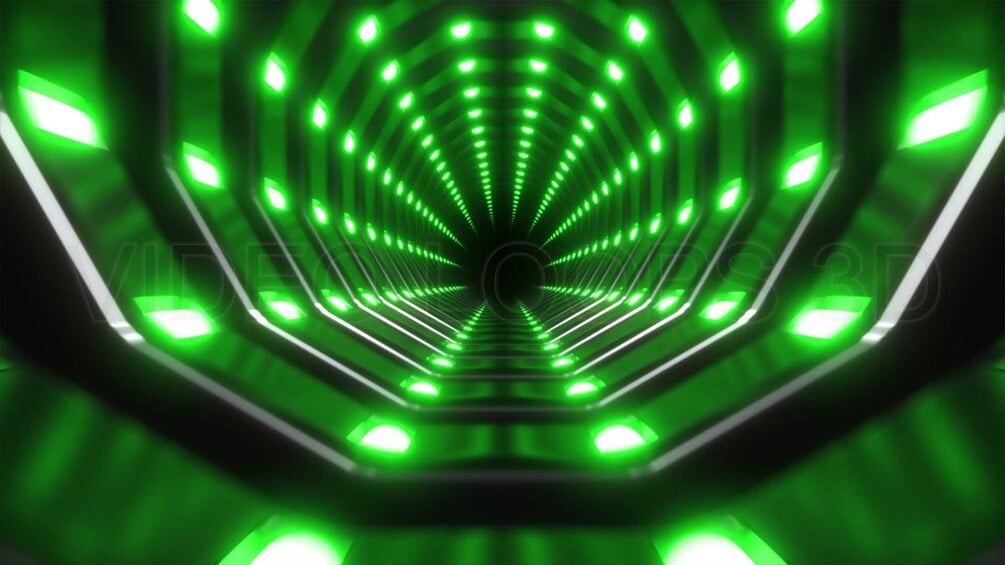 VJ LOOP 82 - Striped Metallic Tunnel & Neon Lights - 60 sec. - 4K - 30 fps