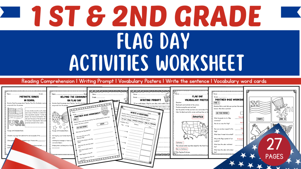 Flag Day Literacy Pack – Reading Comprehension & Writing Activities ...