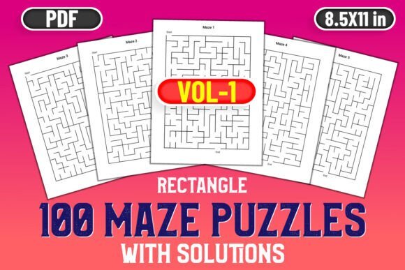 100 Maze Puzzles KDP Interior | Ready-to-Use Template for Activity ...