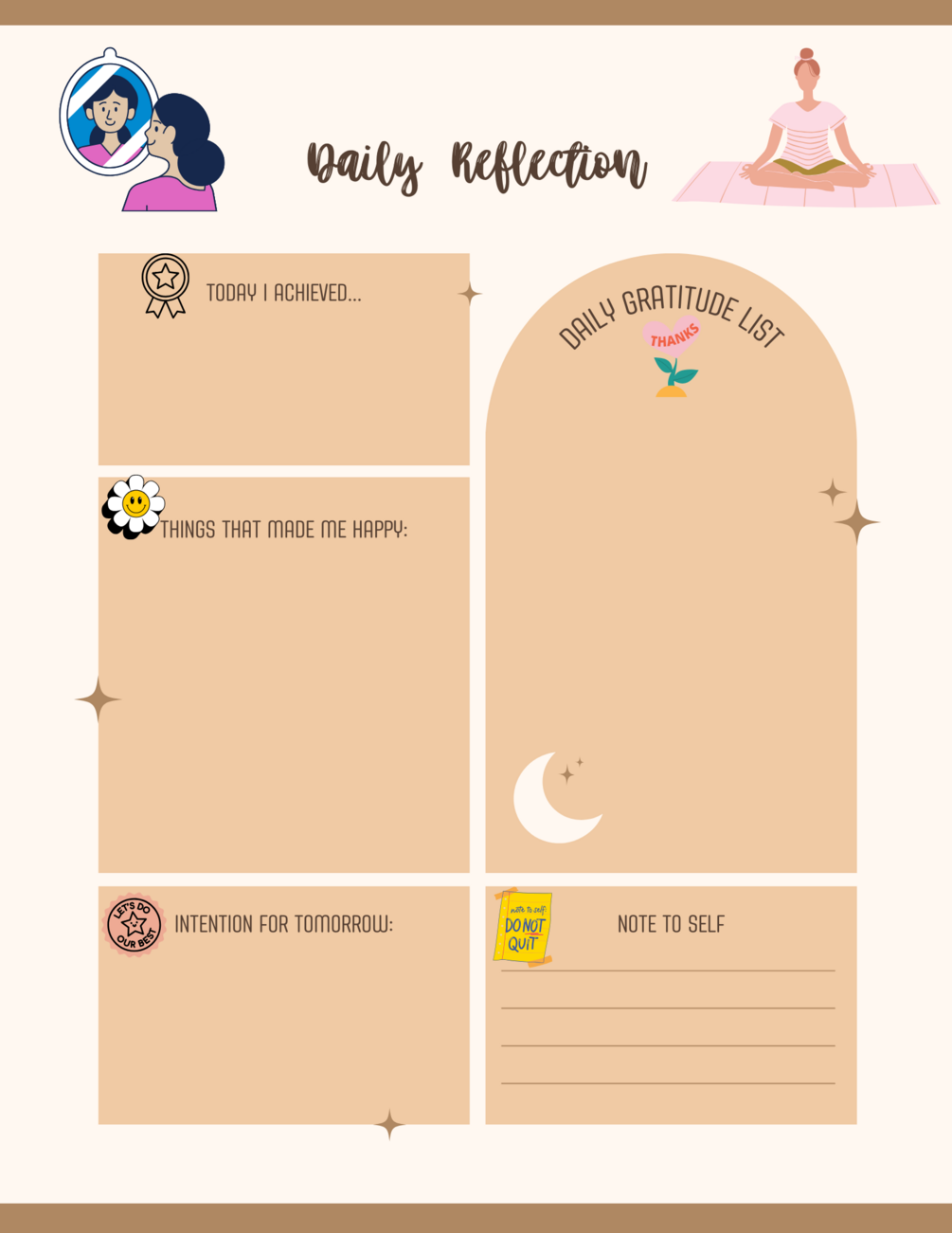 Cute Pastel Daily Reflection Planner