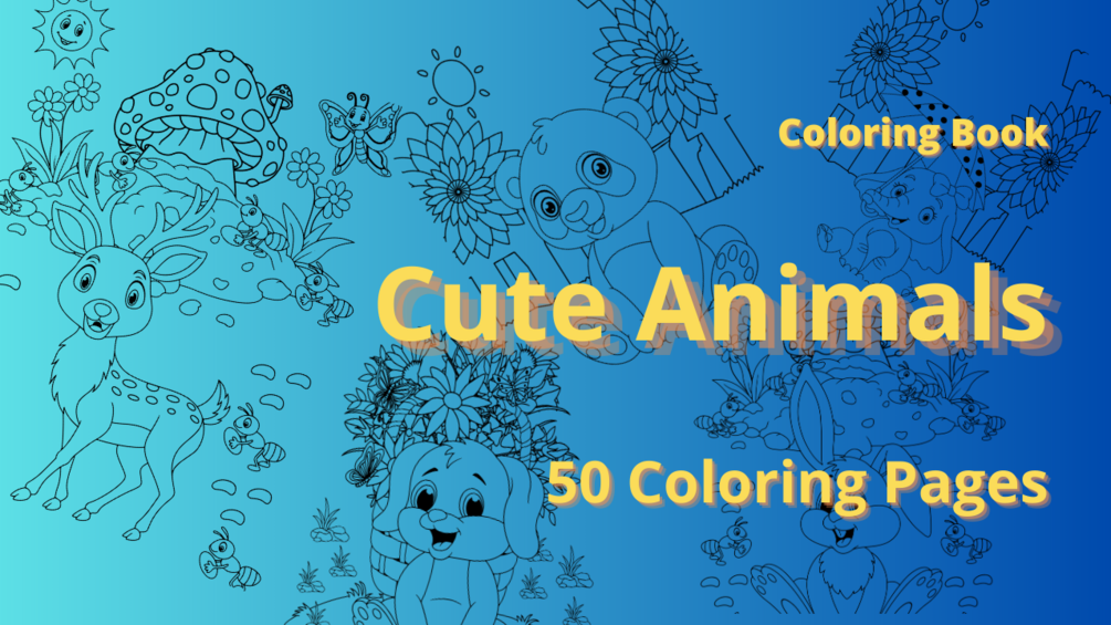 Cute Animals, 50 Coloring Pages