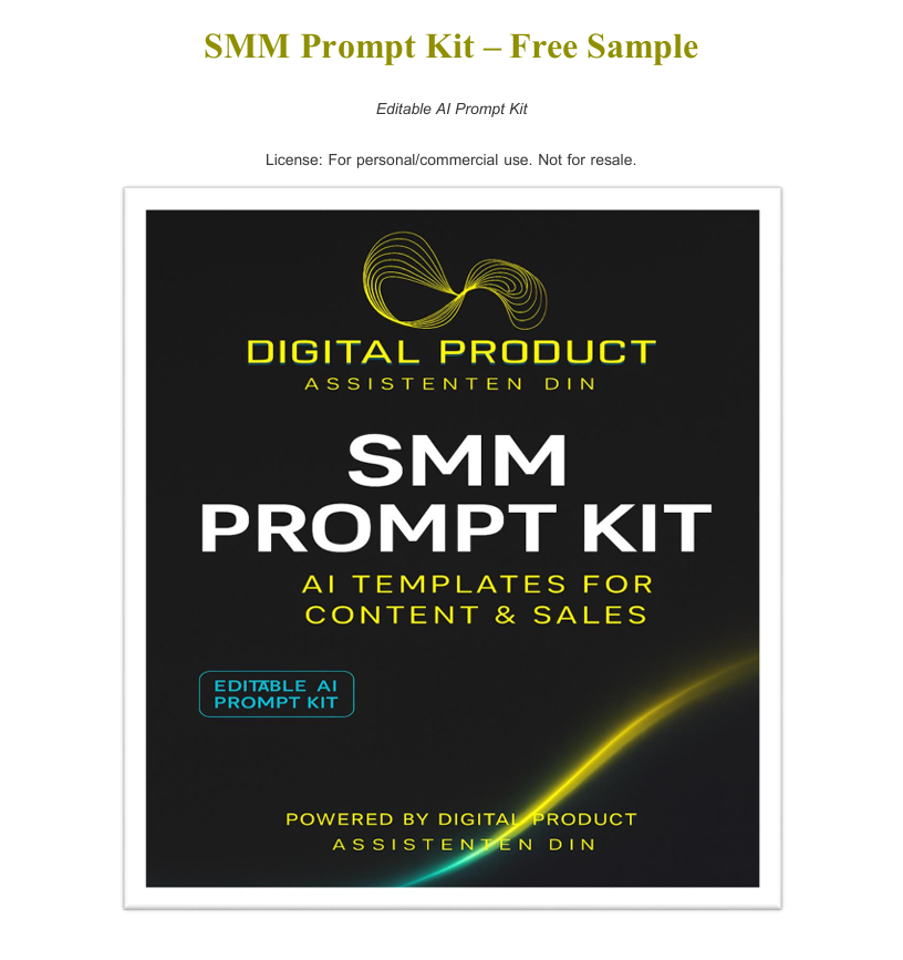 SMM Prompt Kit: 50+ AI Templates for Content (For social networks ...